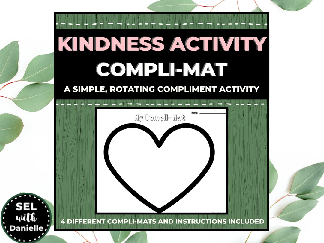 Valentine's Day & Kindness Month - Compli-mat Activity [compliments] - Etsy