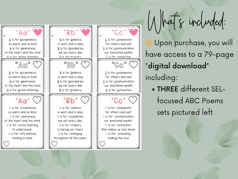 SEL Social Emotional Learning Alphabet Poems | Letter of the Week Poems ...