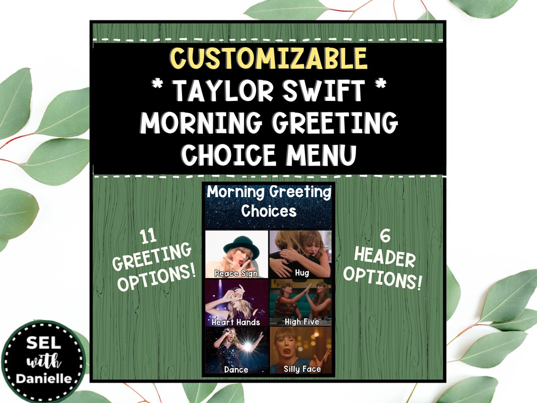 Taylor Swift Morning Greeting Choice Menu Signs - Customizable! [back ...