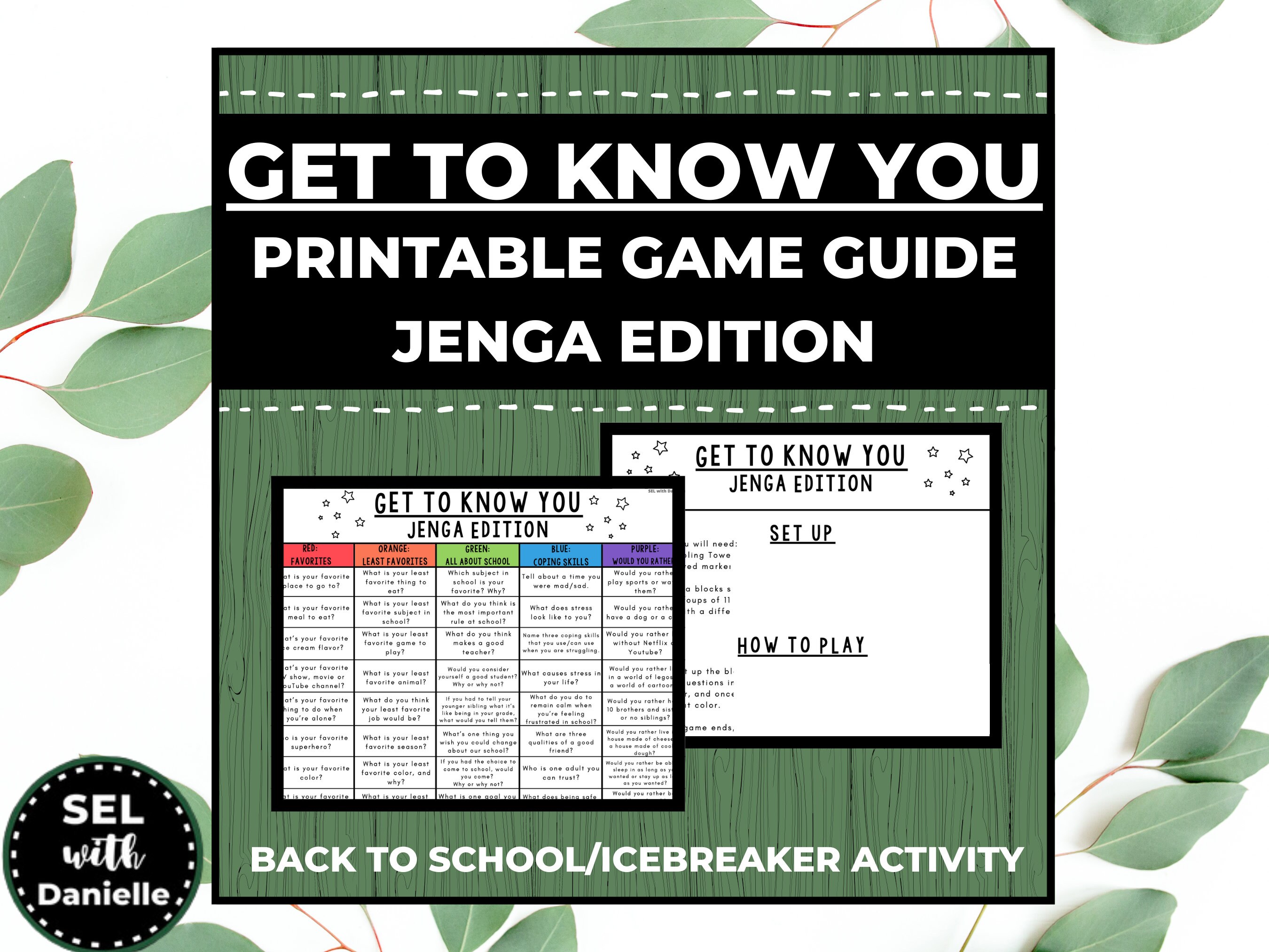 PRINTABLE Get to Know You Jenga/tumbling Towers Game Guide - [back to ...