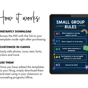 PRINTABLE School Counseling Small Group Rules and Contract + BONUS ...