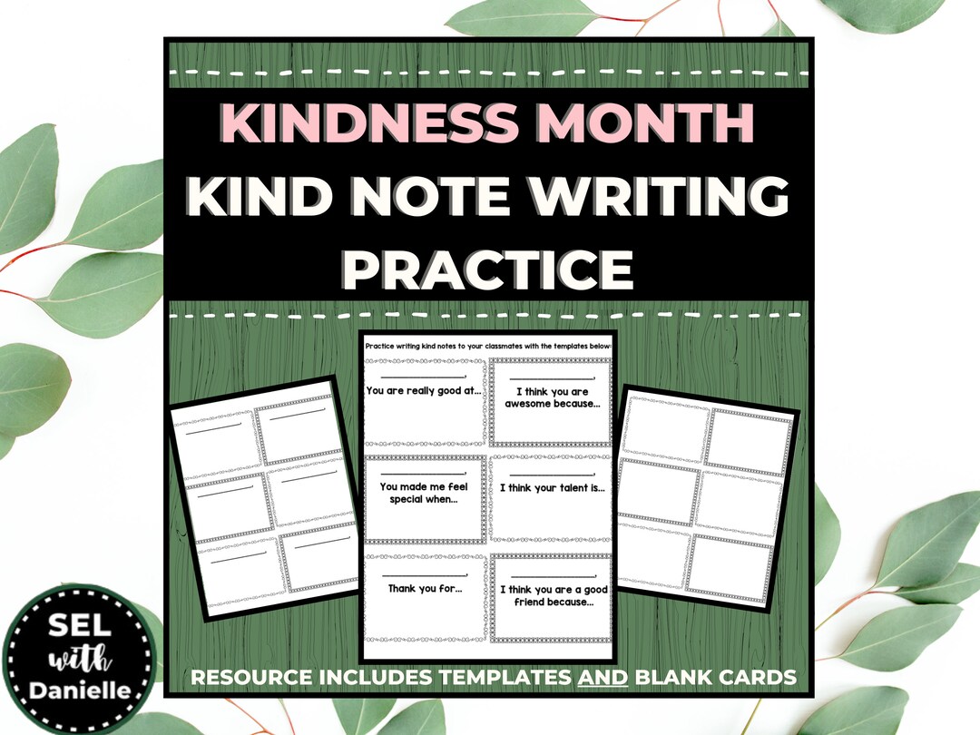 Valentine's Day & Kindness Month - Kind Notes Practice Activity - Etsy