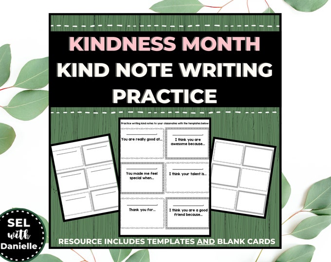 Spring Kindness Card Templates | Elementary Printable Kindness Activity ...