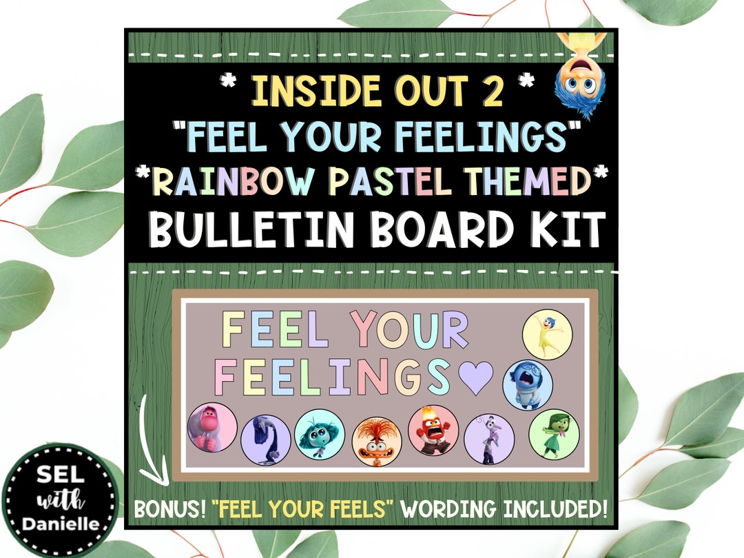 Bulletin Board "feel Your Feelings" Rainbow Pastel Themed - Inside Out ...