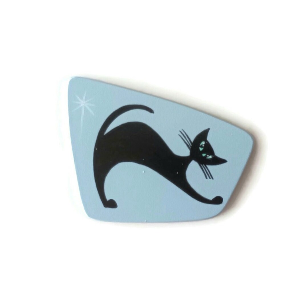 Black Cat Fridge Magnet Handmade New Home Gift Retro Design Kitchen ...