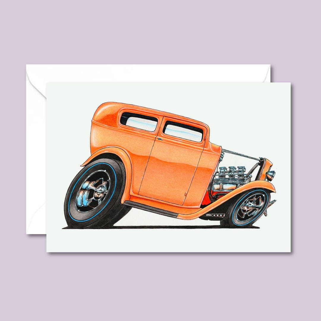 Custom Hot Rod Card: Car Enthusiast Birthday Greeting Card for Him ...