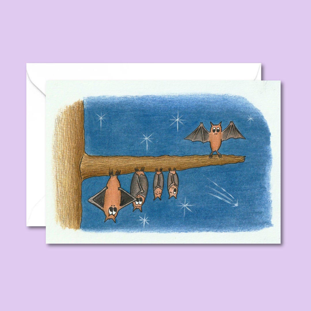 Funny Bats Card Happy Birthday Greetings for Animal Lover Mother's Day ...