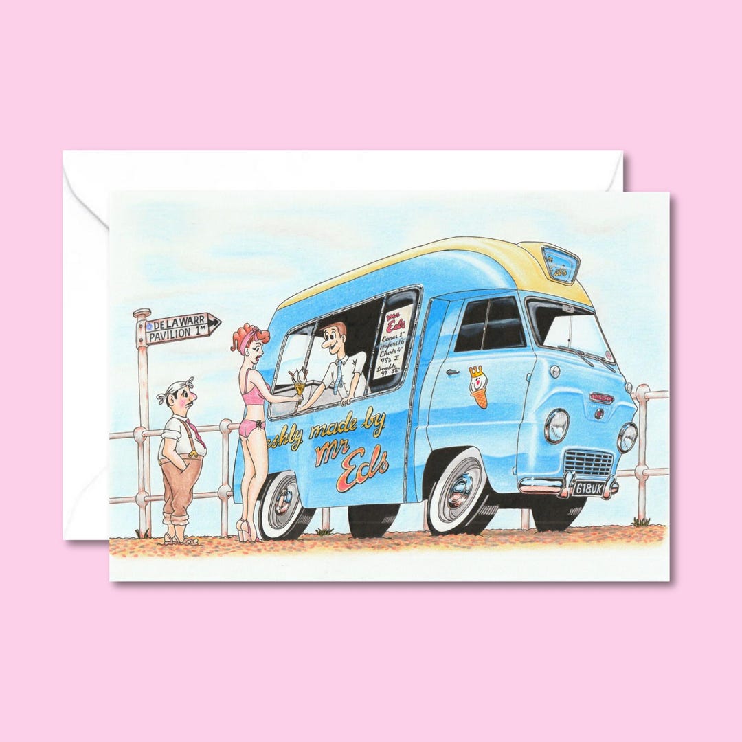 Comic Seaside Card Postcard Humour Birthday Card Beach Holiday Pencil ...