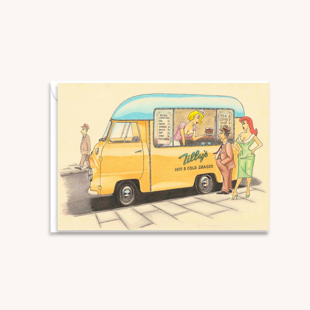 Nostalgia Art Greeting Card Mid Century Inspired Cartoon Humour - Etsy