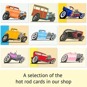 Custom Car Greeting Card Classic American Street Rod Illustration - Etsy