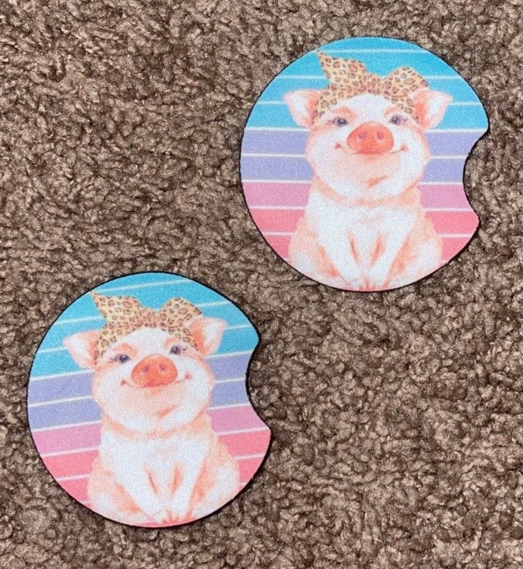 Western Pig Car Coasters - Etsy