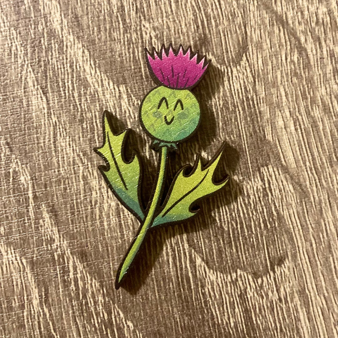 St Andrews Day - Scottish Thistle Pin Badge - Flower of Scotland Brooch ...