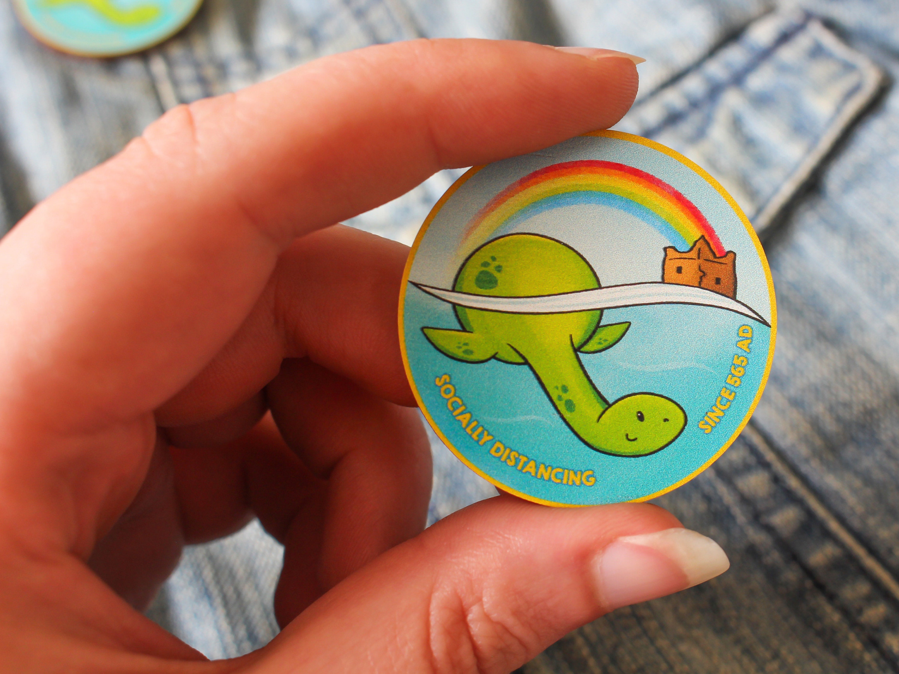 Social Distancing Nessie Pin Badge Kawaii Loch Ness Monster Lapel Pin ...