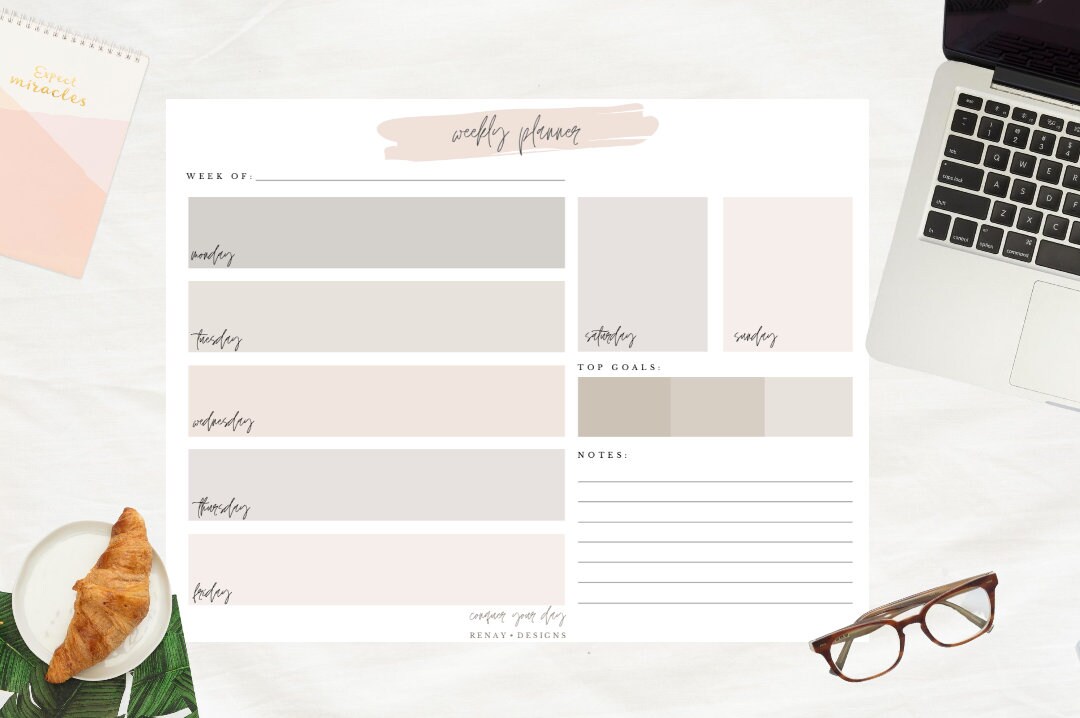 Modern Weekly Planner - Etsy