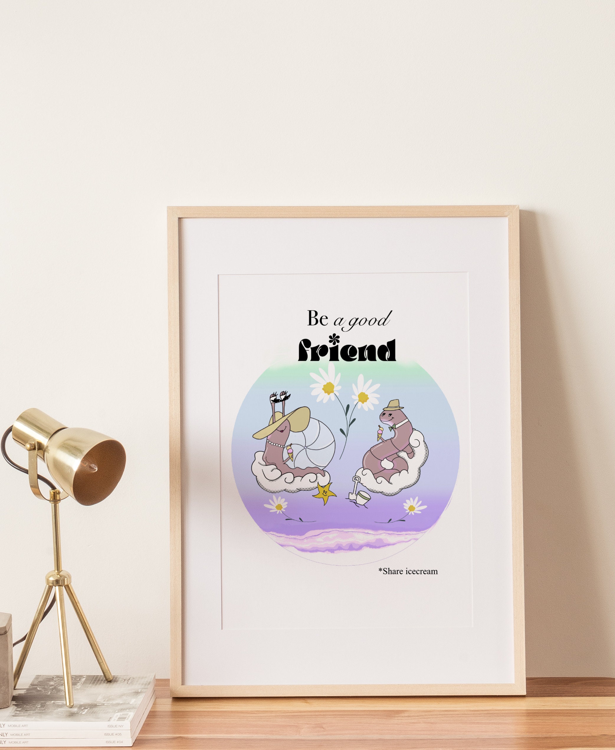 Retro Bug Worm Friends Wall Print, Digital Download Print, Retro Wall ...