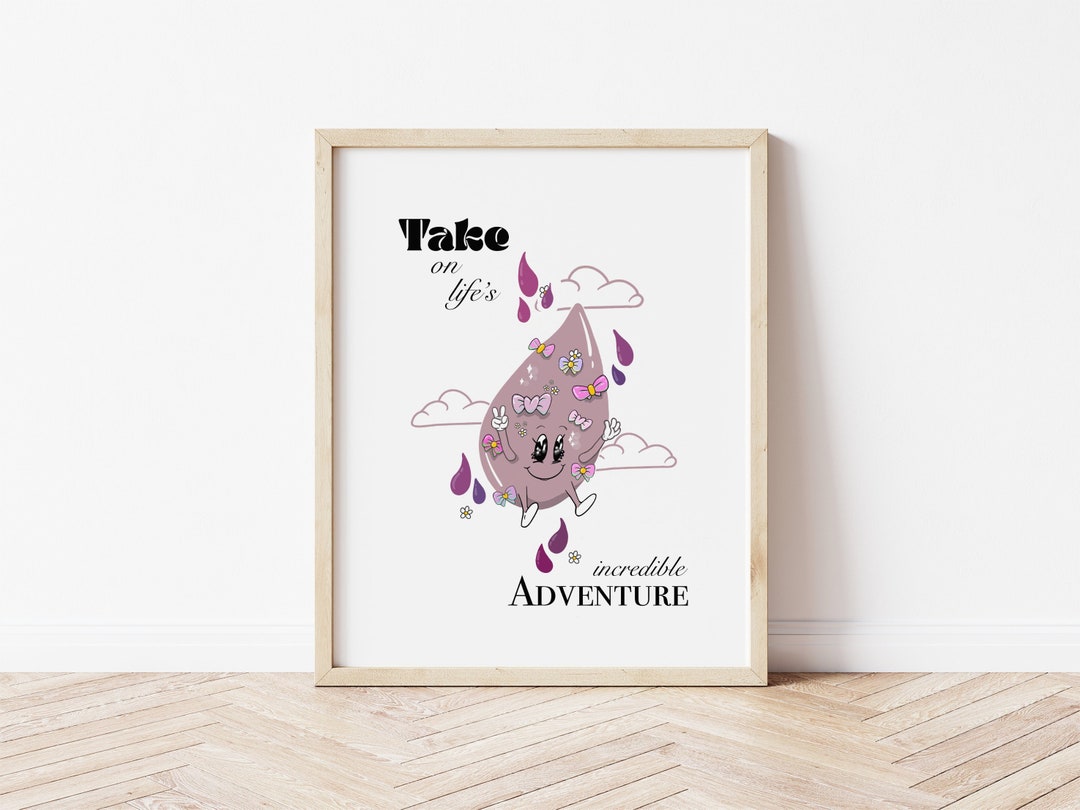Rain Wall Print, Digital Download Print, Retro Wall Decor ...