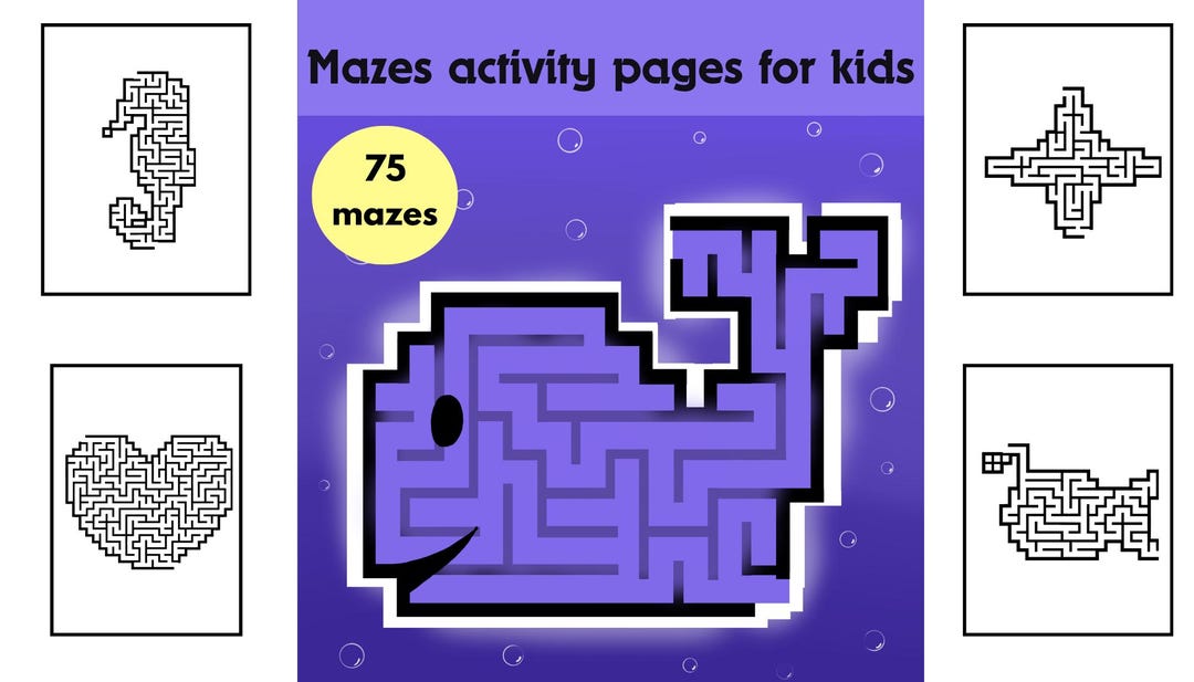 Sea Adventures Mazes for Kids - 75 Ocean Themed Mazes [PDF FILE] - Etsy
