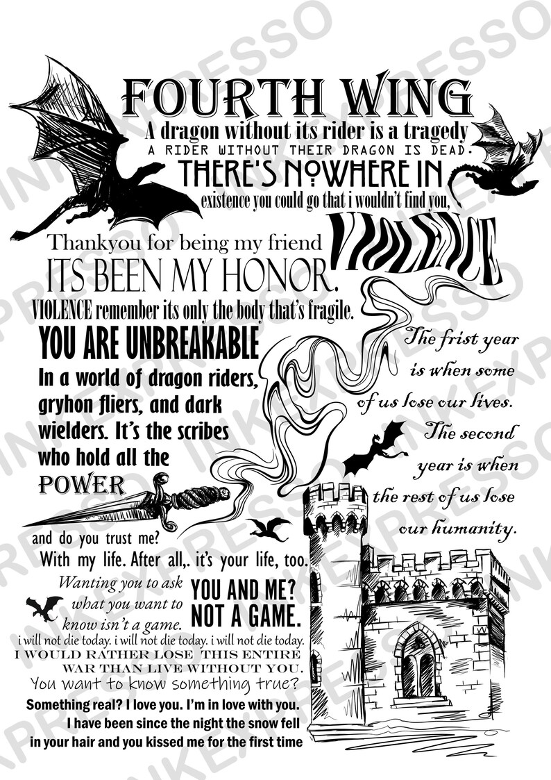 DIGITAL Download, Fourth-wing Artwork PDF, PSD Etc - Etsy