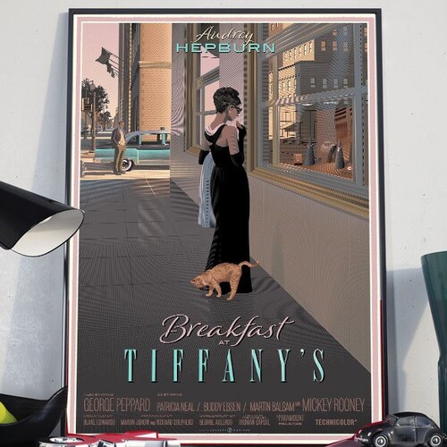 Breakfast at Tiffany's Audrey Hepburn Illustration Matte - Etsy
