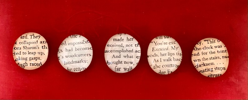 A Set of 5 Book Page Magnets - Etsy
