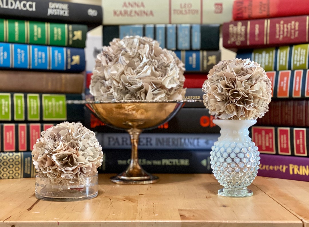 Decorative Balls, Decorative Book Paper Balls, Bowl Filler - Etsy