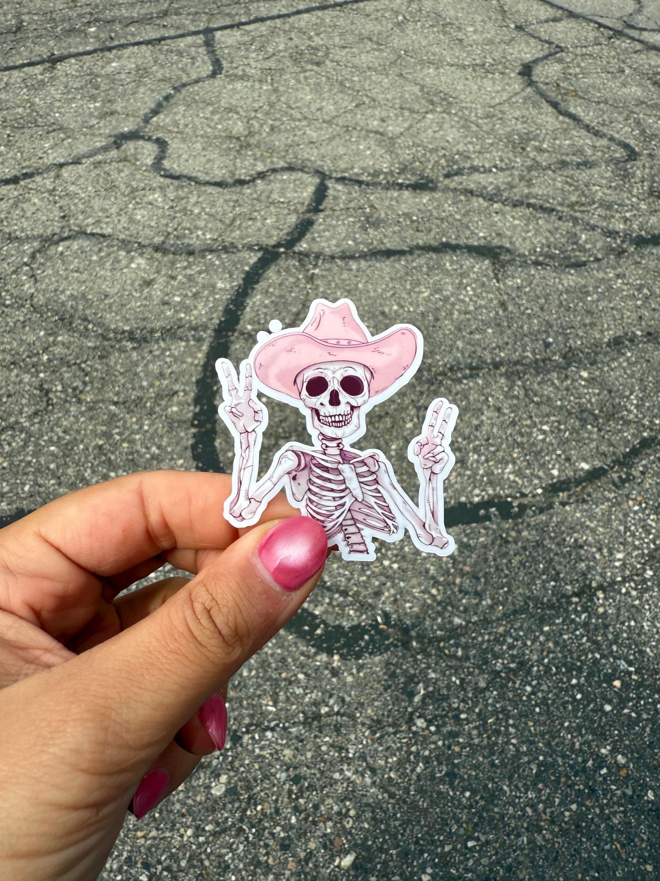 Skeleton Sticker, Cowboy Skeleton Decal, Skeleton Gift, Cowboy Sticker ...