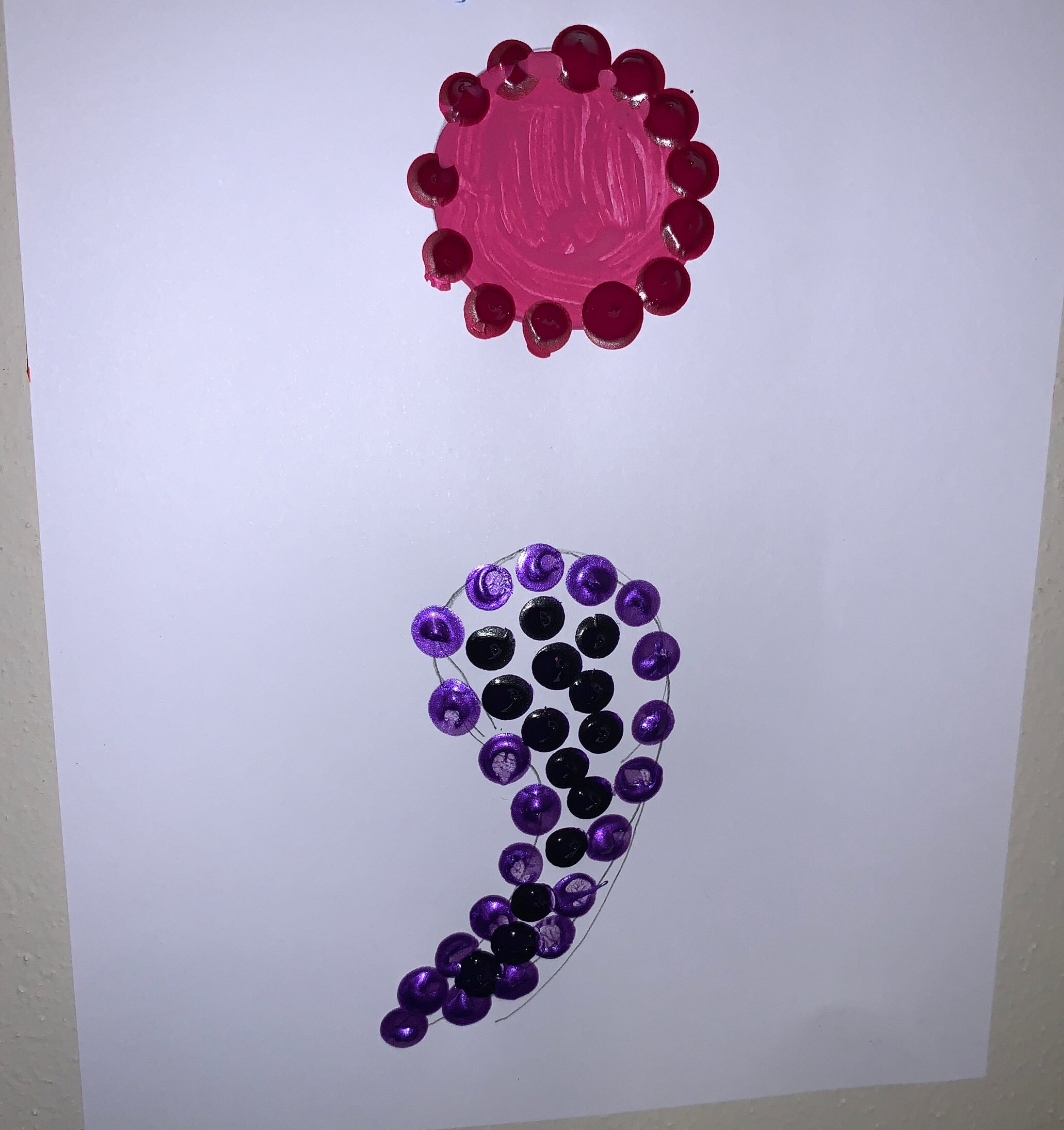 Project Semicolon Dot Painting - Etsy