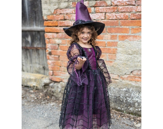 Amethyst the Spider Witch With Hat, Kids Witch Costume, Black Witch ...