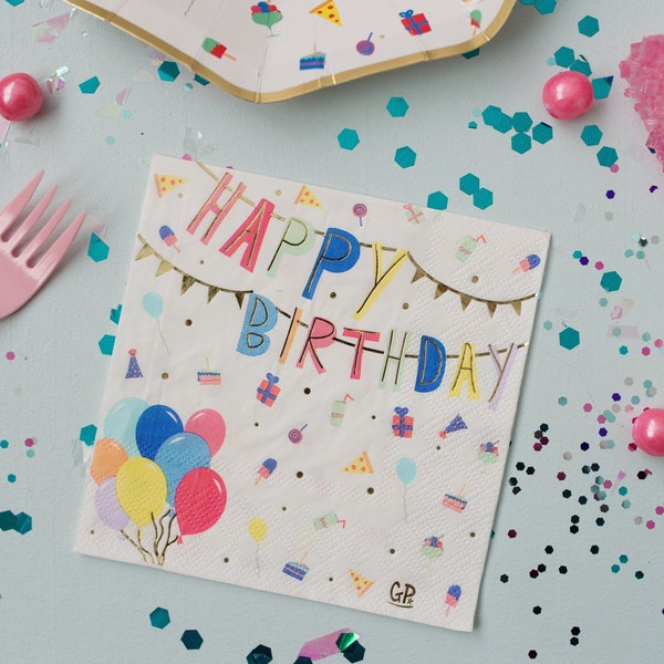 Birthday Napkins - Etsy