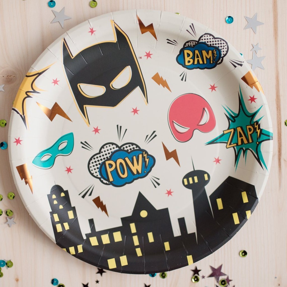 Superhero Birthday Plates Superhero Party Plates Superherpo - Etsy