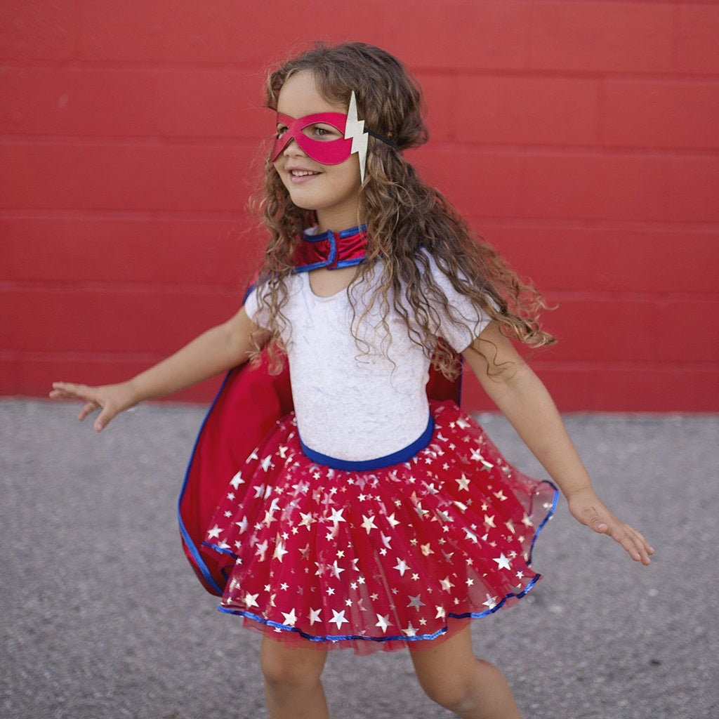 Superhero Tutu Cape and Mask Set 3 Pcs Size Flexible Action - Etsy