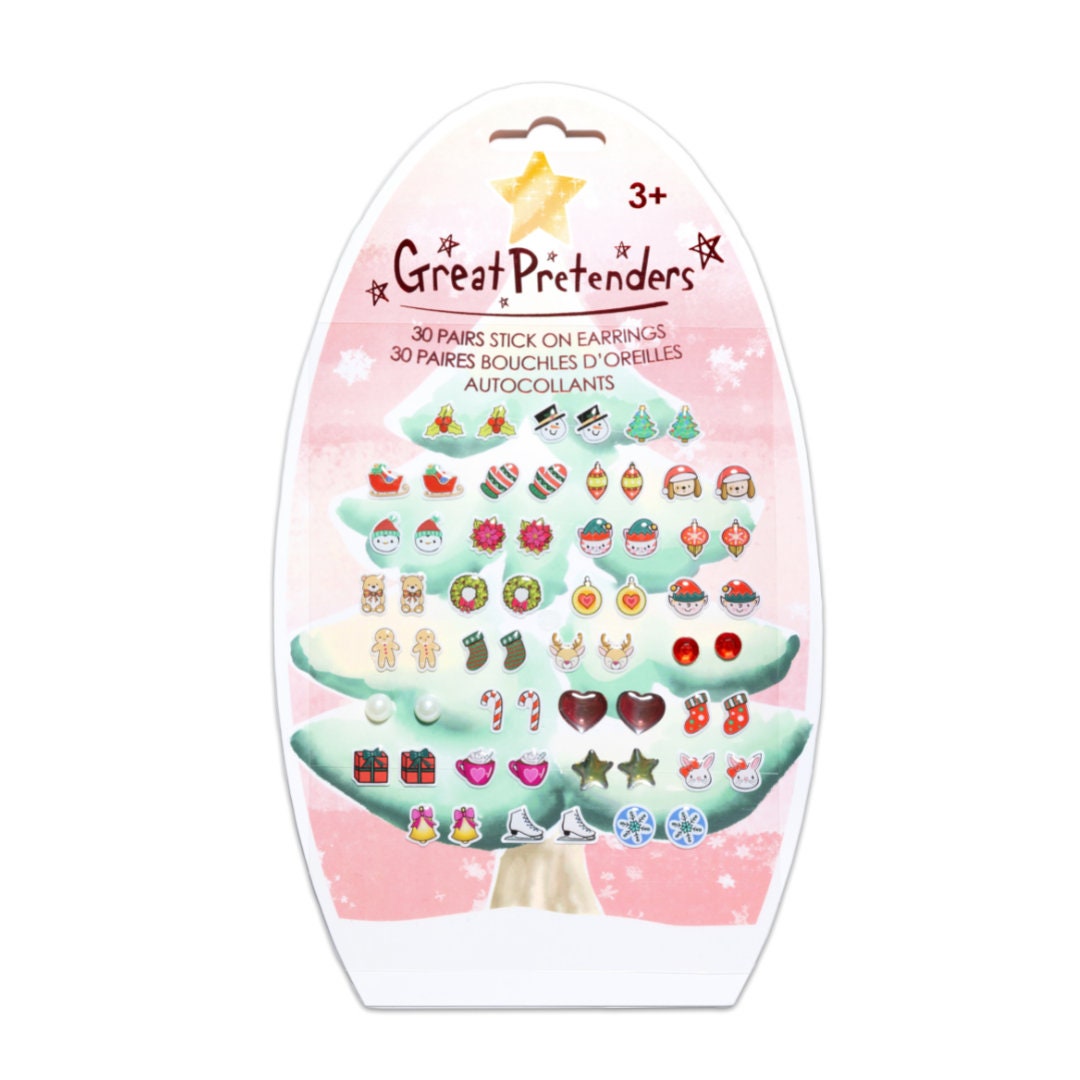 Christmas Sticker Earrings, Kids Sticker Earrings, Holiday Themed ...