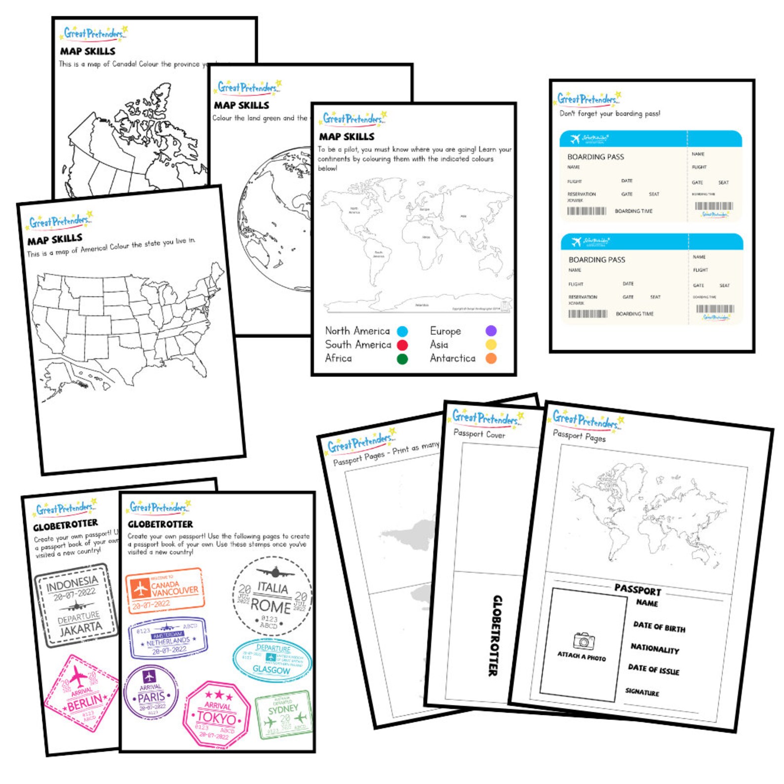 Kids Pilot Themed Learning Materials and Activities Pretend - Etsy