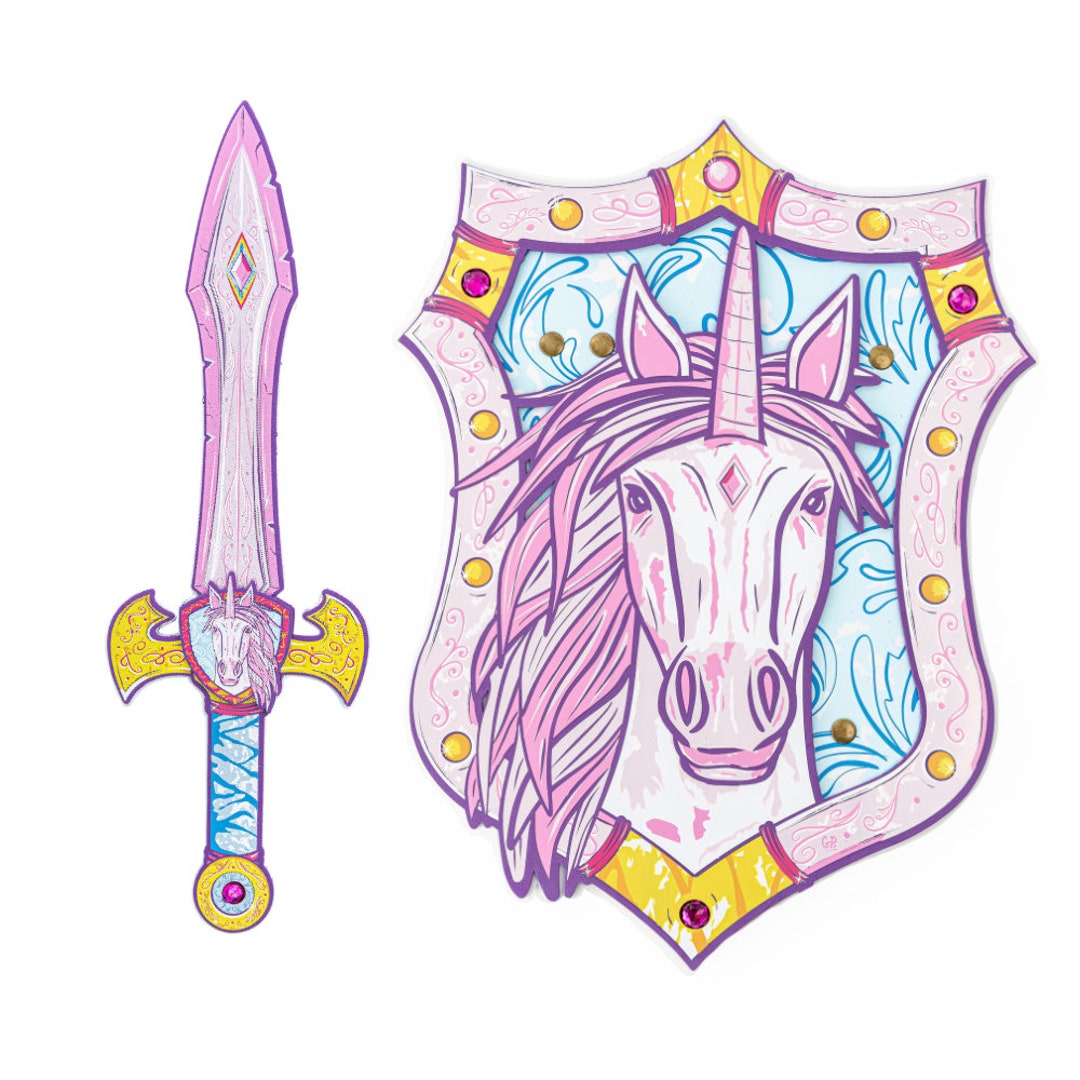 Kids Sword and Shield Set, Enchanted Unicorn Sword, and Shield Bundle ...