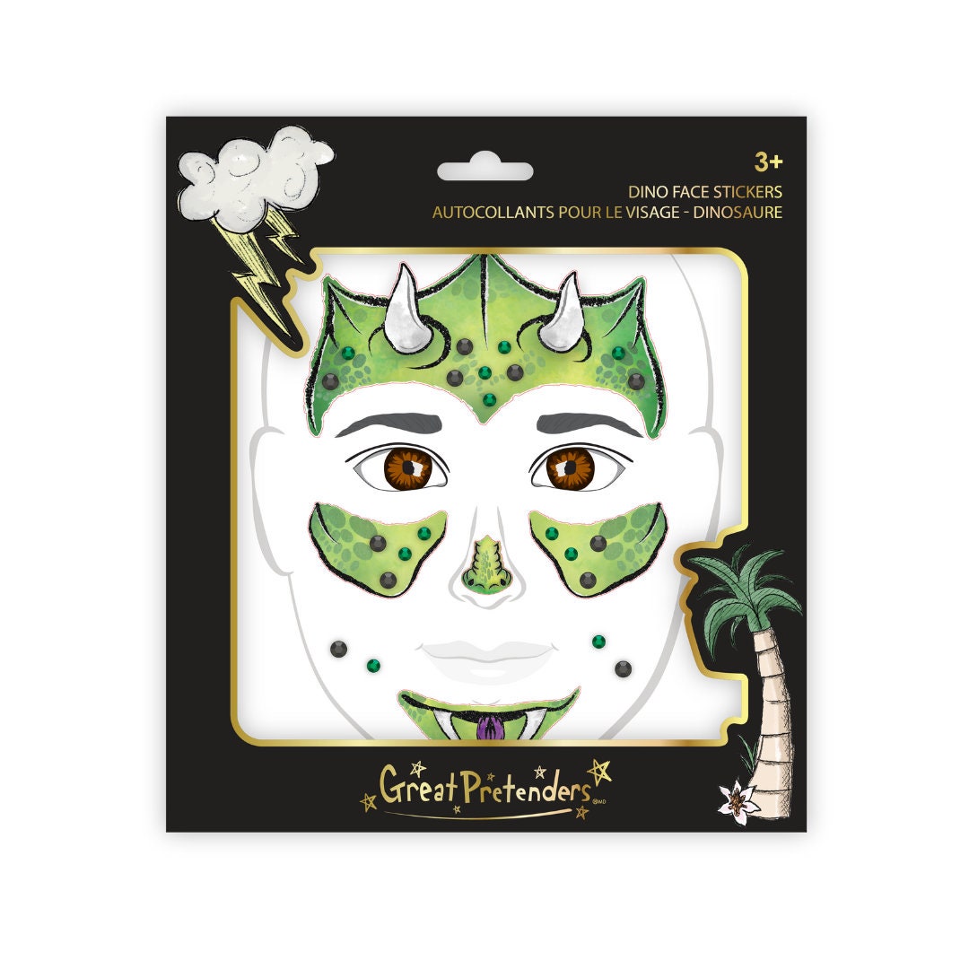 Dinosaur Face Stickers Dinosaur Face Stickers for Kids Kids - Etsy