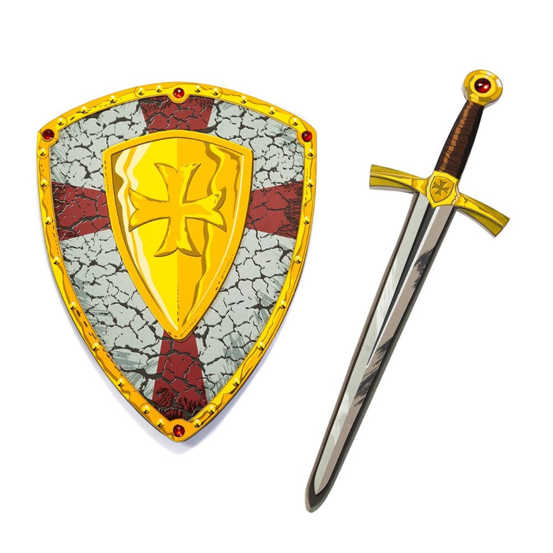 Kids Sword and Shield Set, Crusader Sword, and Shield Bundle, Kids ...