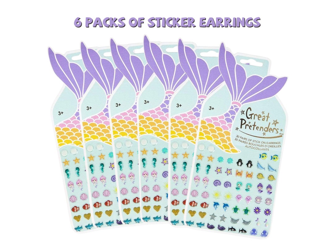 Mermaid Stick on Earrings, Sticker Earrings for Kids, Stick on Earrings ...