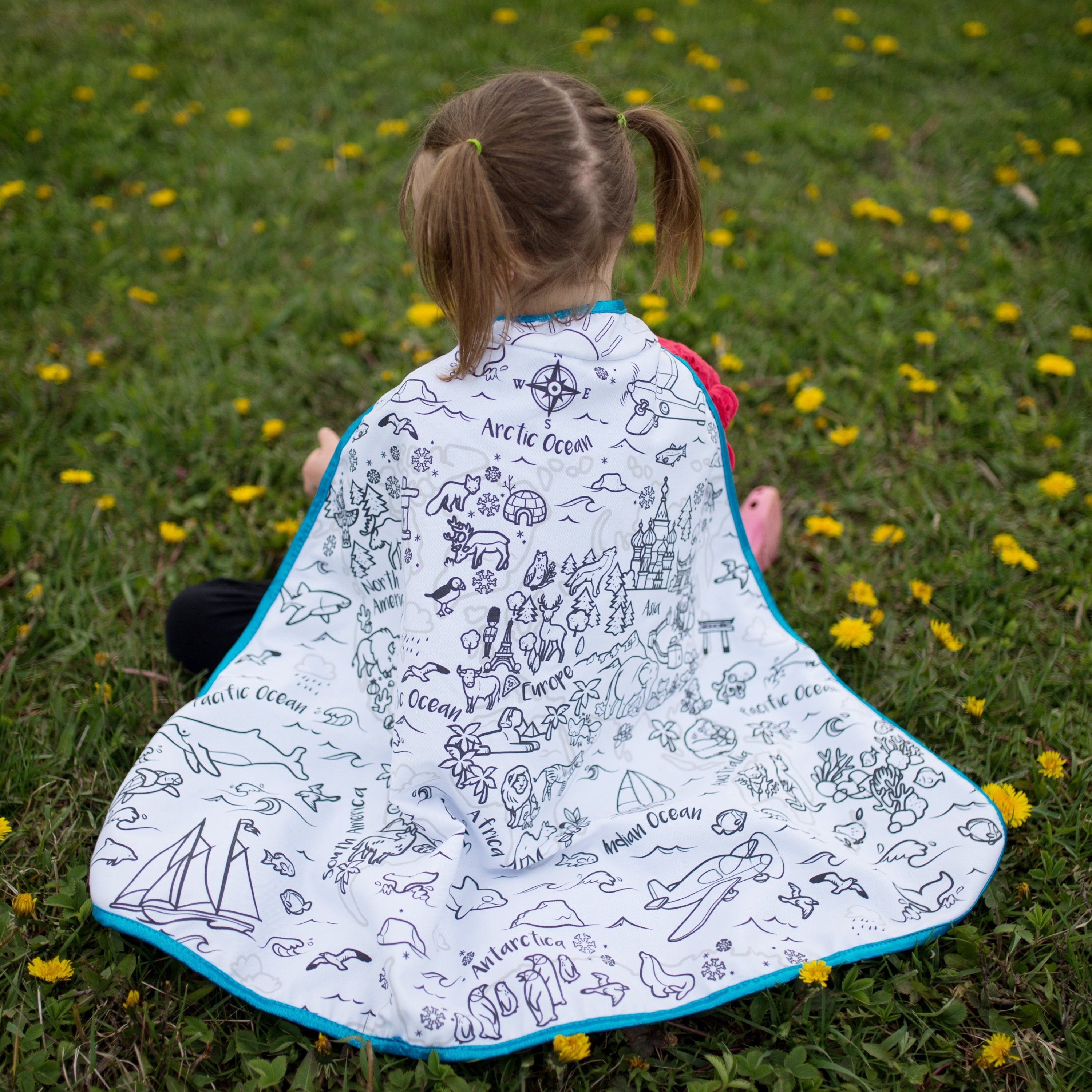 Around the World Colour-a-cape Kids Colouring Cape DIY - Etsy