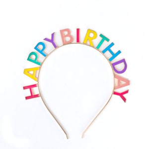 Rainbow Happy Birthday Headband Birthday Headpiece Kids - Etsy