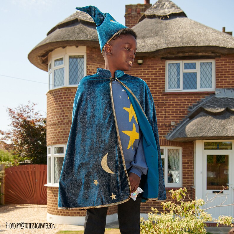 Wizard Cape and Hat Starry Wizard Cape for Pretend Play - Etsy