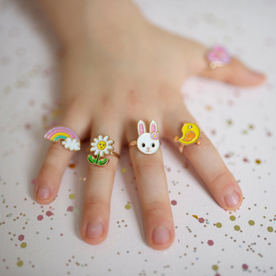Spring Rings, Easter Rings, Kids Rings, Adjustable Rings for Kids, Size ...