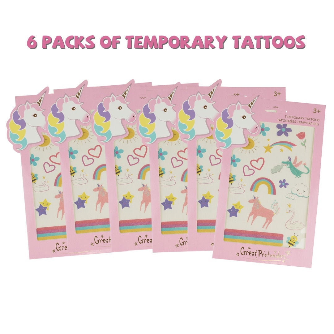 6 Packs of Unicorn Temporary Tattoos, Temporary Tattoos for Kids, Kids ...