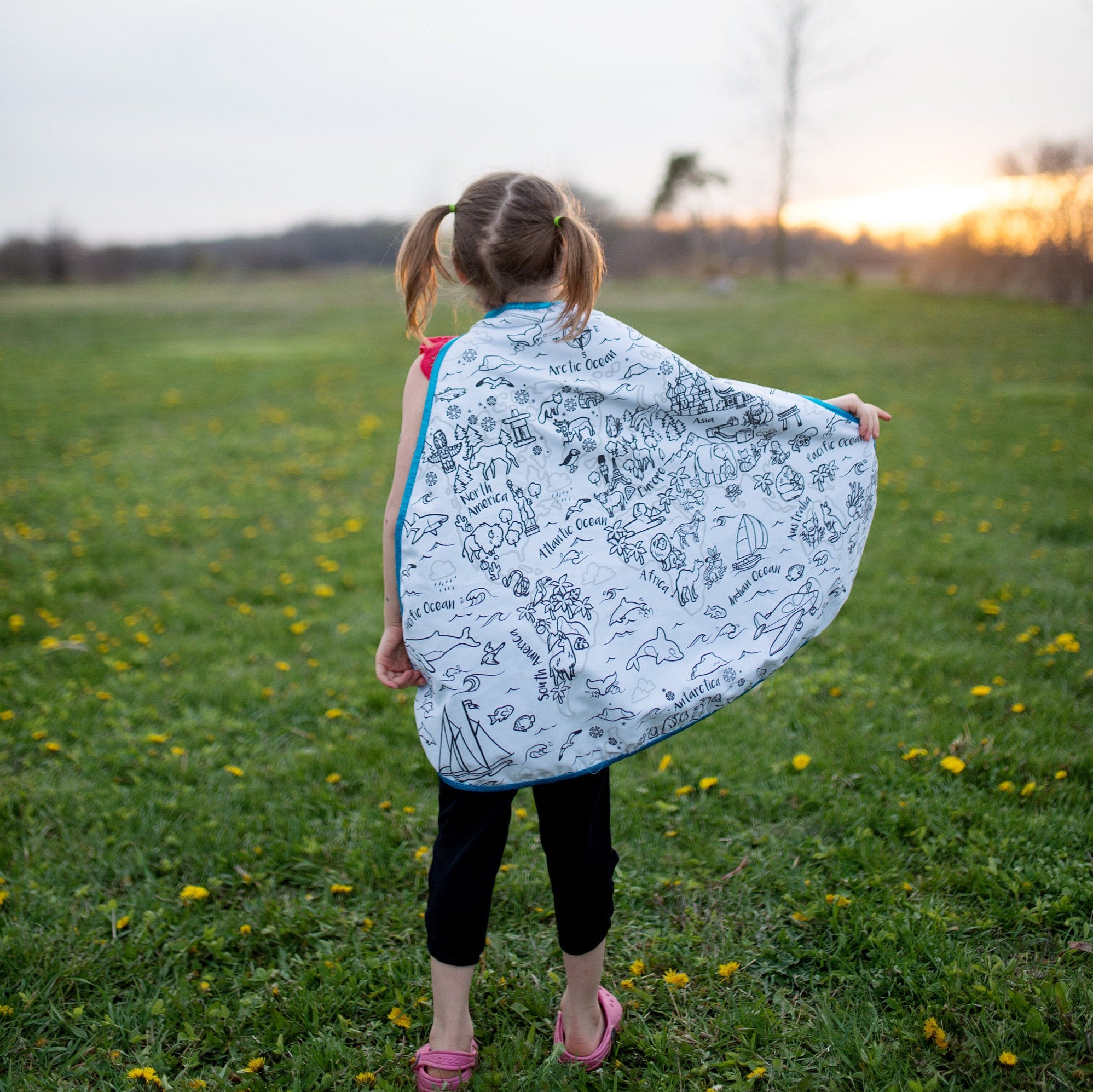 Around the World Colour-a-cape Kids Colouring Cape DIY - Etsy