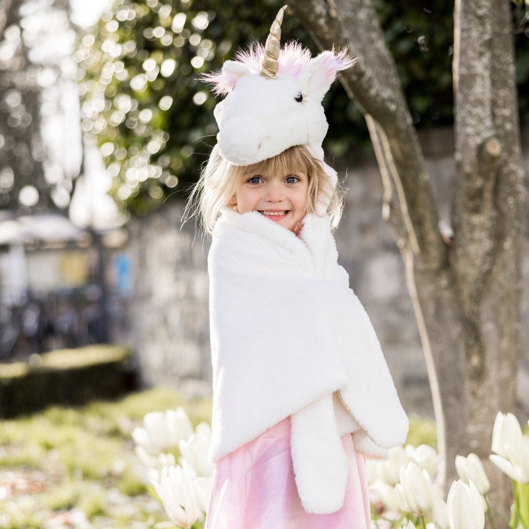 Unicorn Cuddle Cape, White Unicorn Cape, Fluffy Unicorn Cape, Kids ...