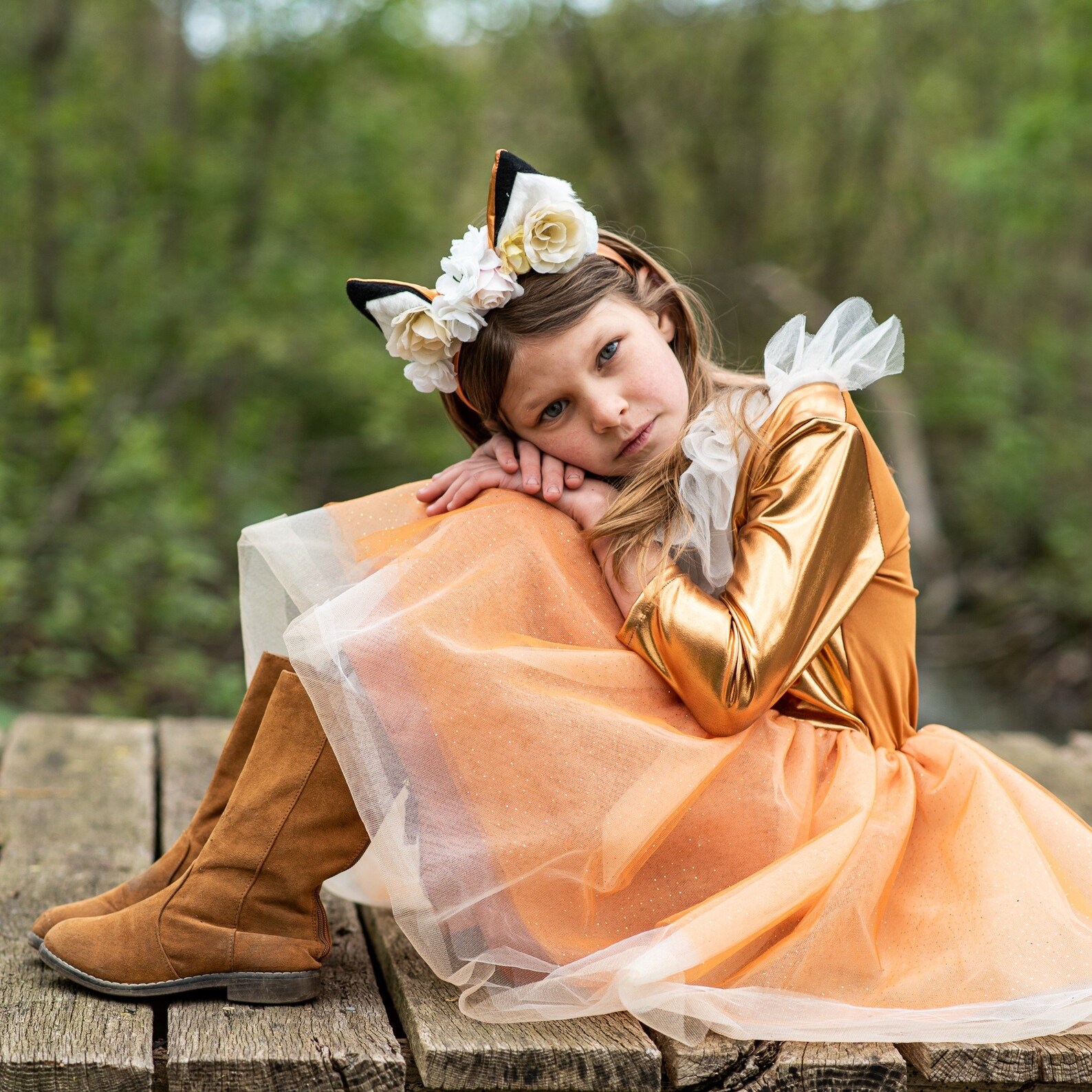 Woodland Fox Dress With Headpiece Kids Fox Costume Fox Dress - Etsy