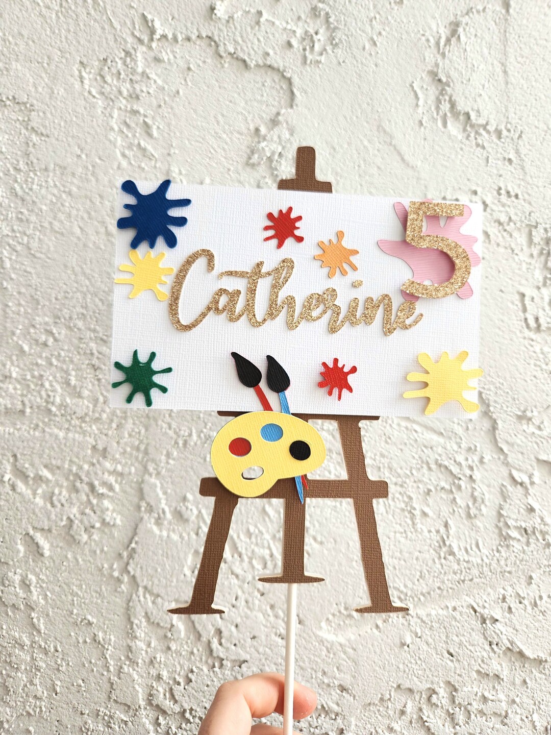 Paint Cake Topper,personalize Age and Name Painter Cake Topper, Artist ...
