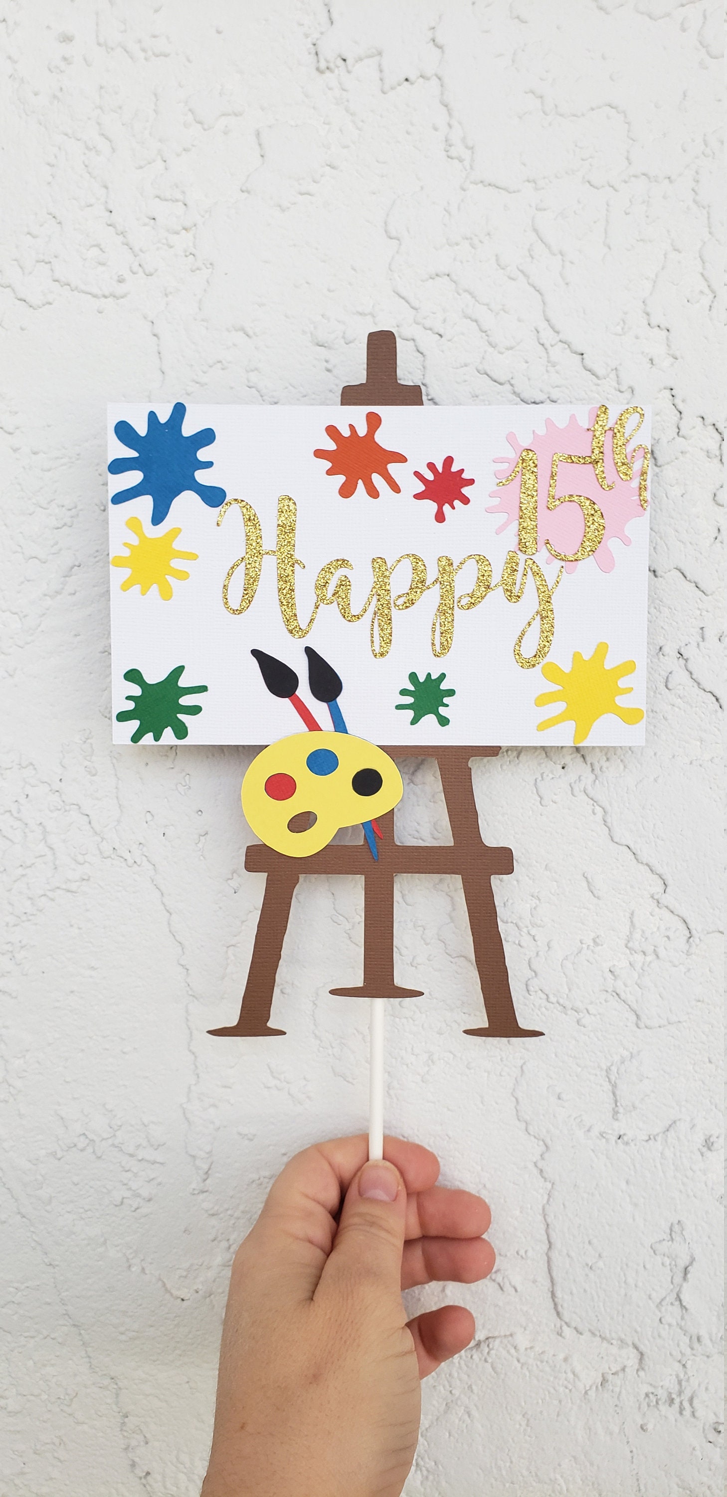 Paint Cake Topperpersonalize Age and Name Painter Cake | Etsy