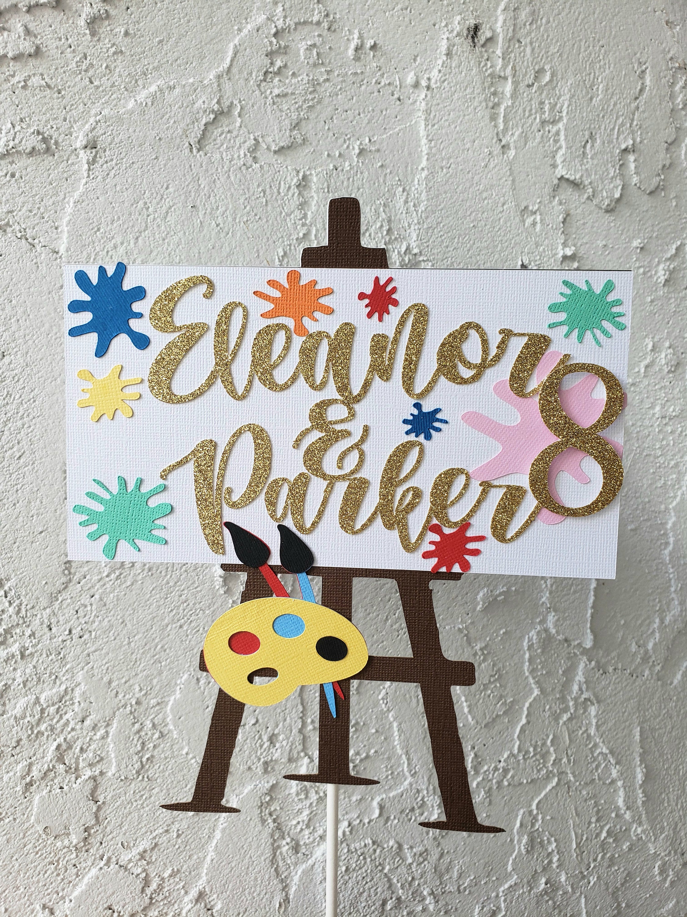 Paint Cake Topperpersonalize Age and Name Painter Cake - Etsy