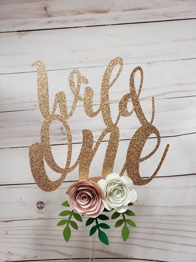 One Cake Topper1st Cake Topper Floral Cake Topper Happy - Etsy