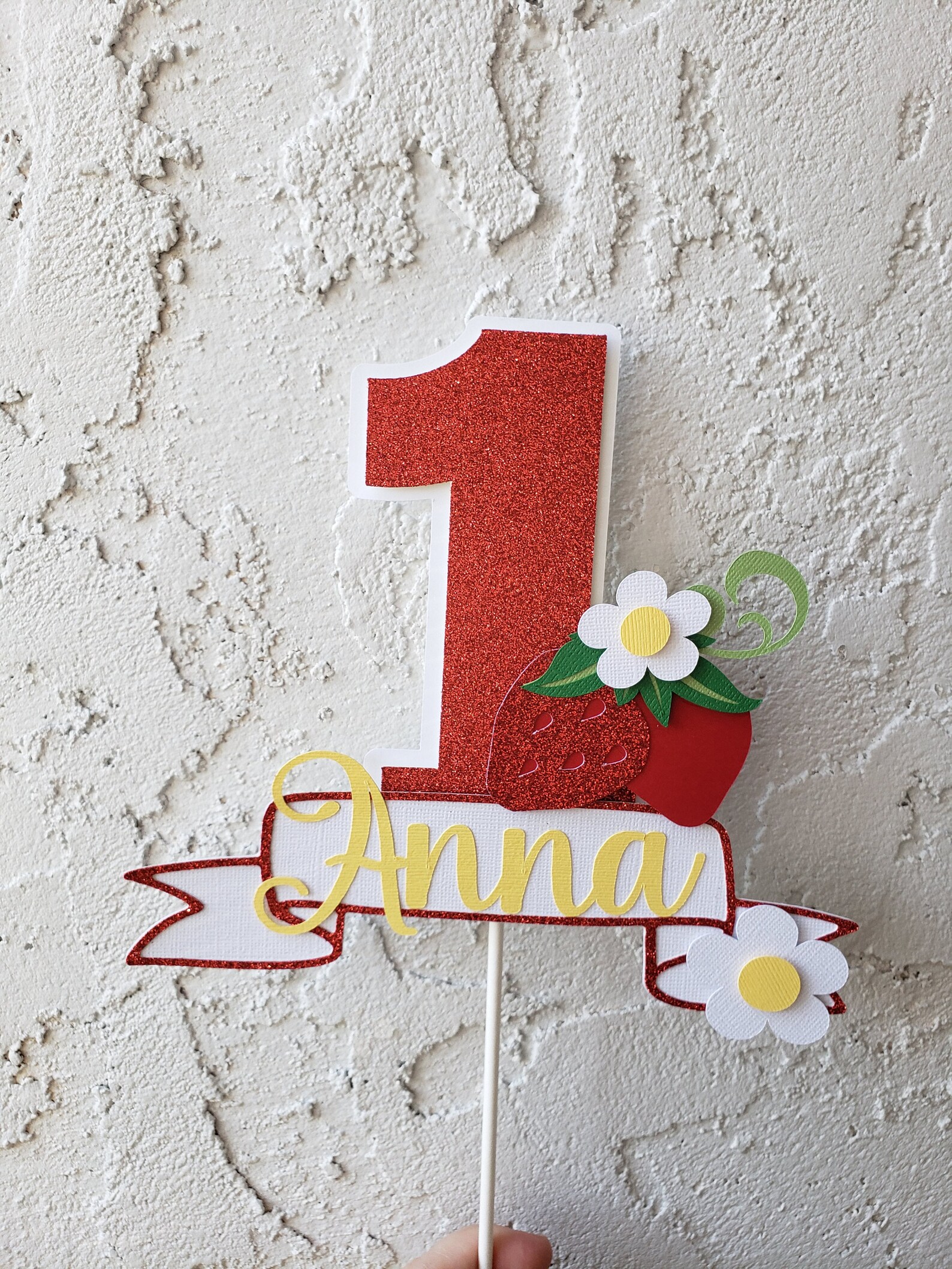 Strawberry Cake Topperberry Cake Topper One Cake Topper - Etsy